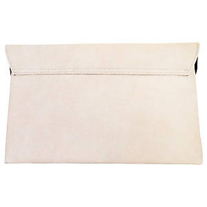 JNB Synthetic Leather Double Pocket Envelop Clutch, Beige Medium