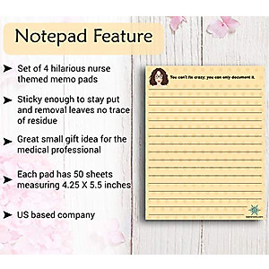 KAPTAN Funny Notepads - Nurse/Doctor Medical Themed, Sarcastic Memo Pads for Writing Notes, Lists, Appointments, and Schedules, Cute Office Stationery