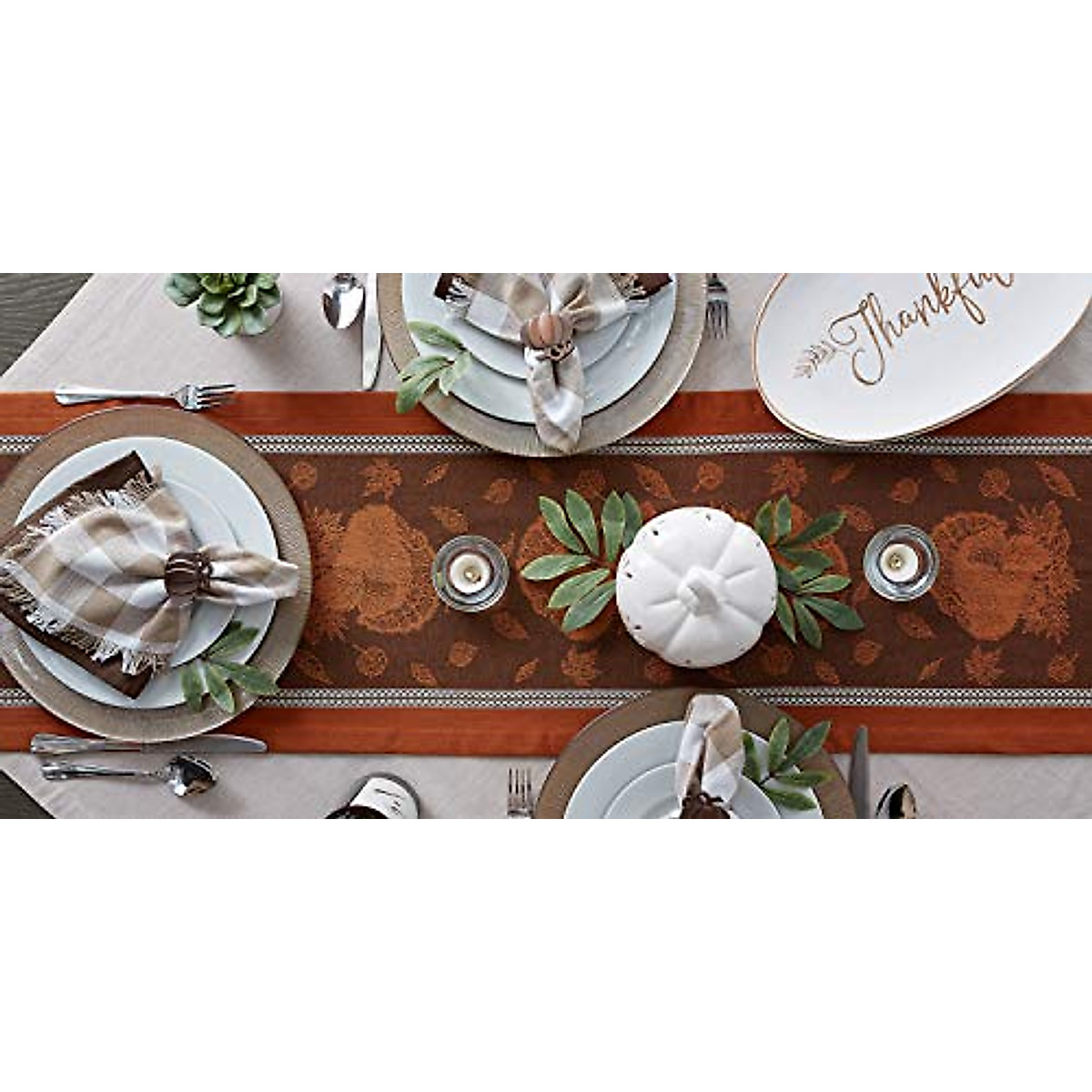 DII Traditional Harvest Wheat Jacquard Collection Thanksgiving Fall Table Décor Damask Cotton, 14x72 Rectangle Table Runner, Wine Red Botanical