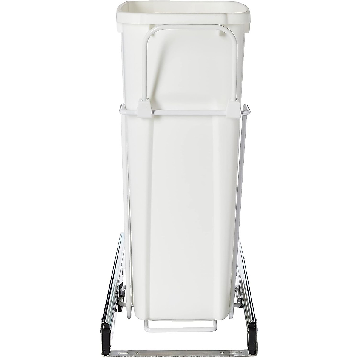 Knape & Vogt RS-PSW9-1-20-W 17 in. H x 8 in. W x D Steel in-Cabinet 20 Qt. Single White Pull Out Trash Can