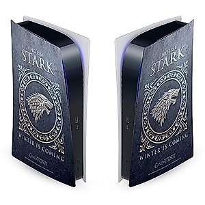 Head Case Designs Officially Licensed HBO Game of Thrones House Stark Sigils and Graphics Vinyl Faceplate Sticker Gaming Skin Decal Cover Compatible With Sony PlayStation 5 PS5 Digital Edition Console