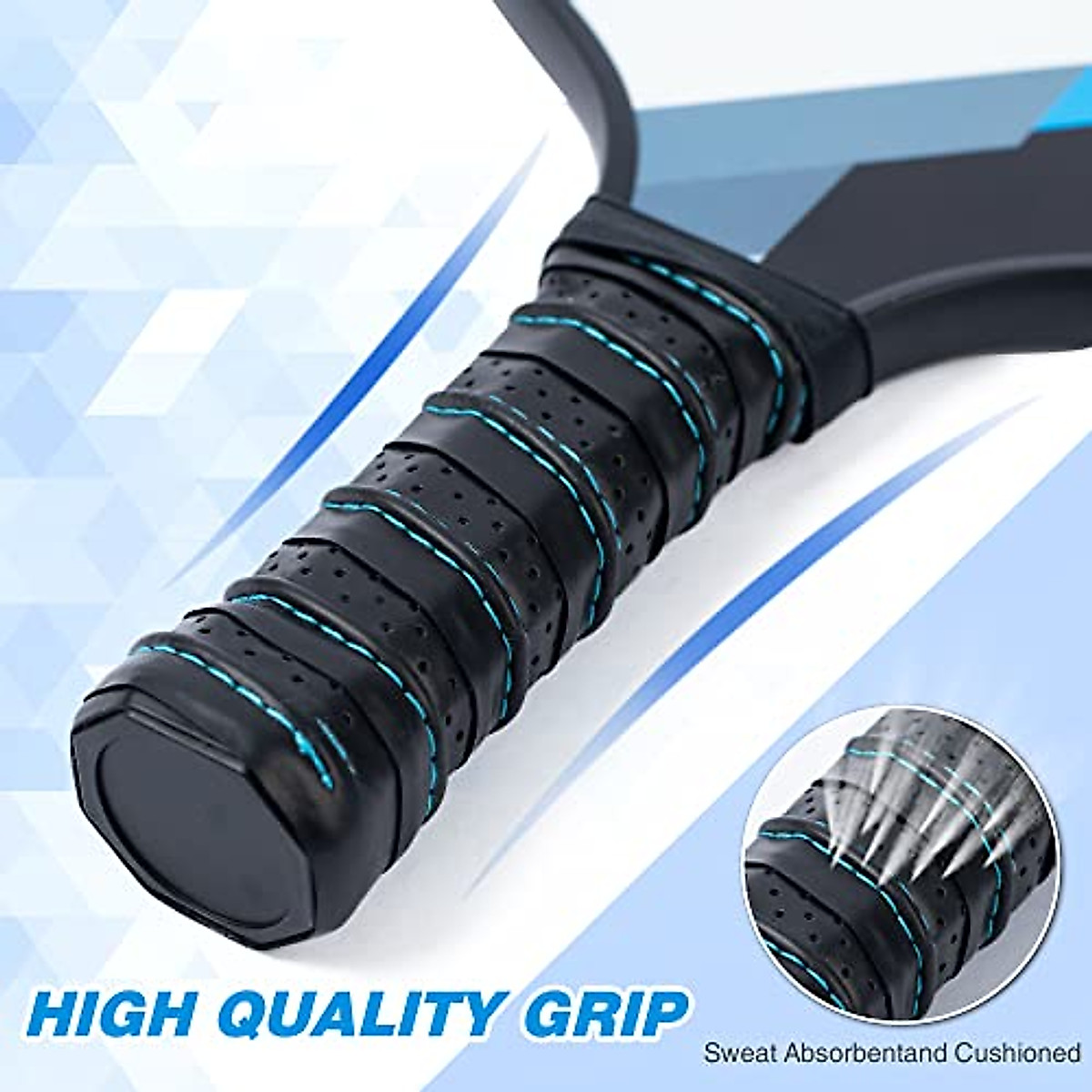 Decosis Pickleball Paddles Set of 2, USAPA Approved Pickleball Set, Lightweight Fiberglass Surface Pickleball Raquettes with 2 Indoors & 2 Outdoors Balls, Portable Carry Bag, Gifts for Men & Women