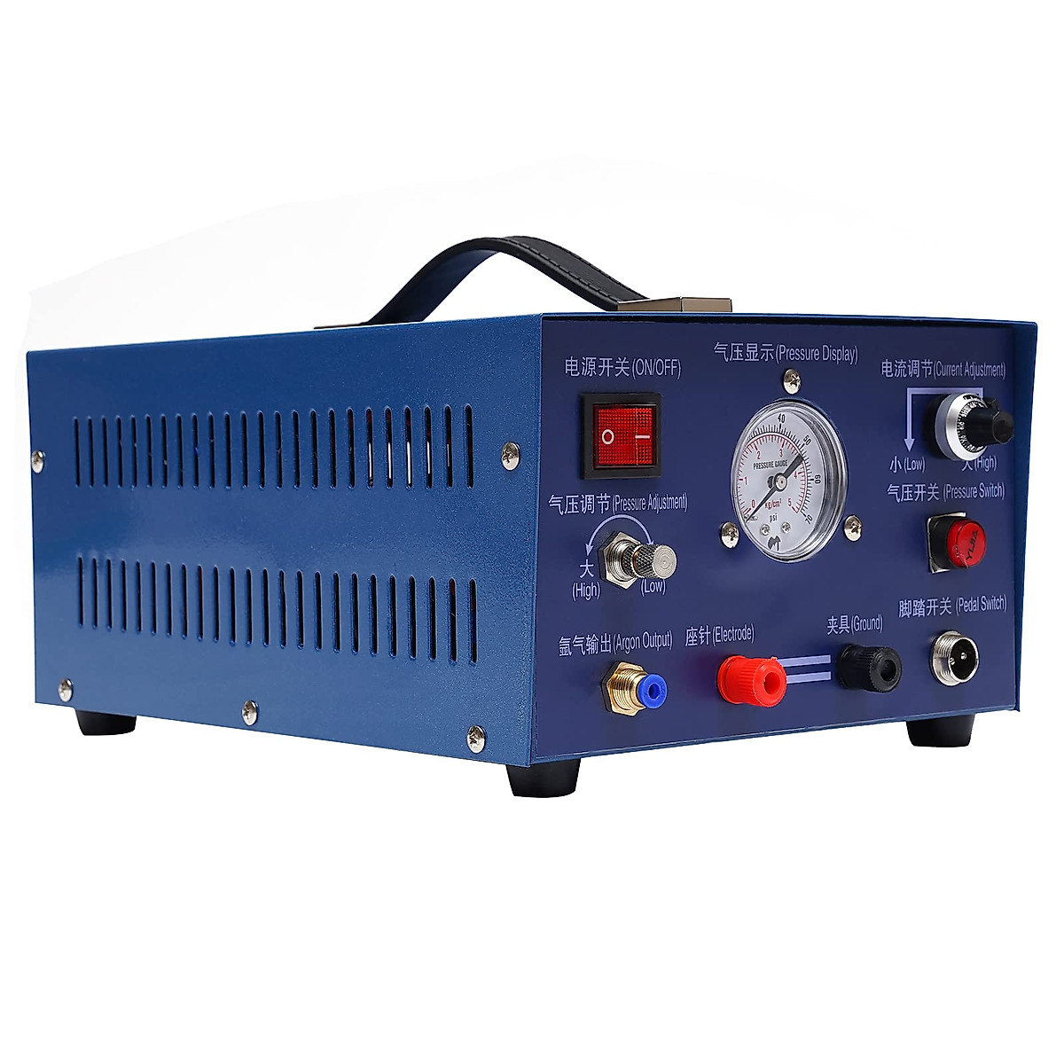 Portable Jewelry Welder Gold Silver Platinum Copper Stainless Steel Welding Machine Professional Precise Spot Welder With Foot Pedal, for Gold Silver Steel Jewelry Welding, Blue