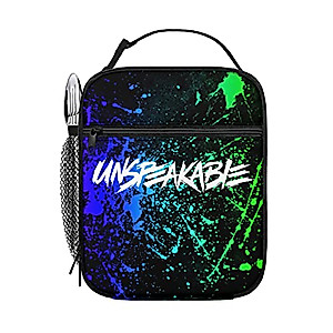 Xozamuek 2Pcs Game Merch for Kids,Anime Backpack with lunch box for Boys 3d Printed Lightweight Bookbag for Teen Kids 15.2 in -A2