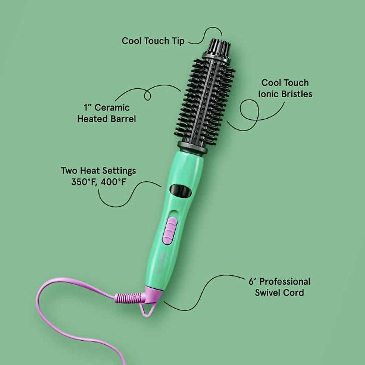 Flower Beauty Ionic Volumizing Styler - Versatile Ceramic Styling Iron - Straightens, Curls, Adds Volume & Shine to Hair - Includes 2 Heat Settings