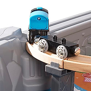 Hape E3766 70 Piece Railway Train Table and Set Toy with Battery Powered Locomotive, Removable Playmat Surface and Storage for Kids 3 Years and Up