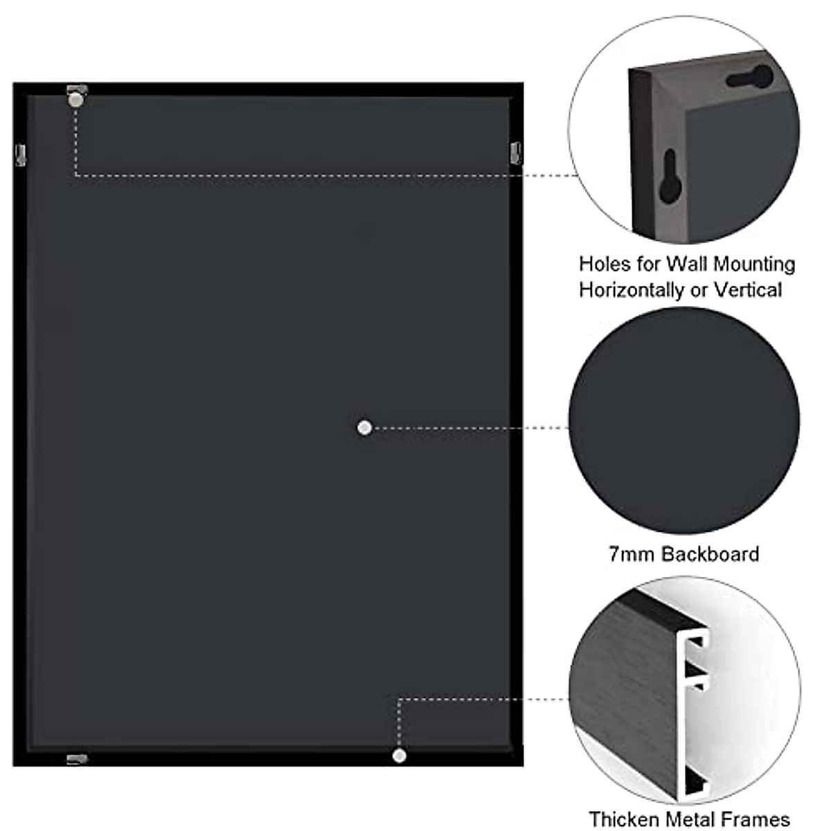 KIMREAL Bathroom Mirror 30x40 Inch, Black Frame Mirror 30"x40", Rectangle Wall Mounted Mirror, Metal Framed Vanity Mirror for Wall 30 by 40, Modern Mirror Hangs Horizontal Or Vertical