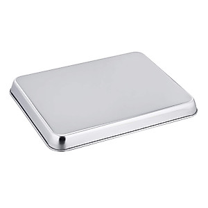 Mini Toaster Oven Tray Pan, P&P CHEF Stainless Steel Broiler Pan, Small Rectangle 9''x7''x1'', Non Toxic & Heavy Duty, Easy Clean & Dishwasher Safe
