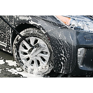 Carrand 93063 Deluxe Car Wash 8" Dip Brush with Bumper and 27-48" Extension Handle , Black