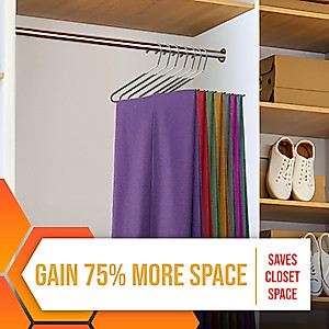 Open Ended Pants Hangers 20 Pack Non Slip Pants and Jean Hangers for Closet Space Saving Clothes Hanger Strong, Durable, Organize Your Closet and Save Space Skirt Hangers Black