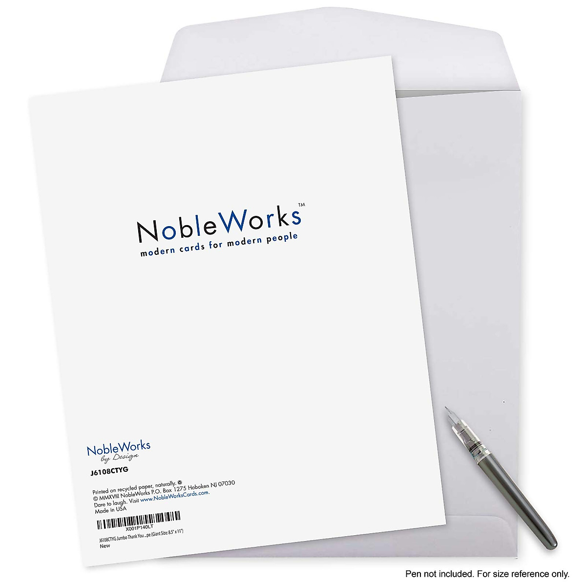 The Best Card Company - 1 Big Thank You Greeting Card (8.5 x 11 Inch) - Group Card for Showing Thanks, Appreciation, Gratitude - Blooming Driftwood J6108CTYG