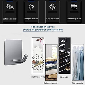 Self Adhesive Hooks, Meirenda Removable Wall Hooks Sticky Hangers Hooks Heavy Duty Kitchen Towel Sticky Adhesive Wall Hanging Hooks for Office Home Robe Keys Bags 4 Pack