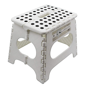 Spranster Super Strong Folding Step Stool - 11" - Sturdy Enough to Hold 300 Lb - Lightweight Foldable Step Stool for Adults and Kids - Opens with one Flip - Great for Kitchen, Bathroom and Bedroom