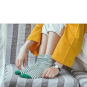 Winter Women Warm Stripe Socks Mid Socks Cotton Retro Style Fashion Sock 36
