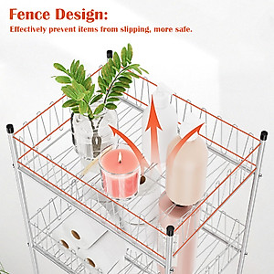 smusei Bathroom Storage Shelf Freestanding Bathroom Shelves Organizer, 5 Tier Bathroom Towel Storage Rack Stand Metal Wire Shelving Units for Small Space Kitchen Pantry Laundry Room, Silver