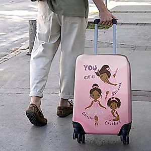 Xidingyue African American Ballerinas Thick Trolley Luggage Protective Cover Ballerina girl Elastic Suitcase Cover Fit 22-24 Inch Luggage