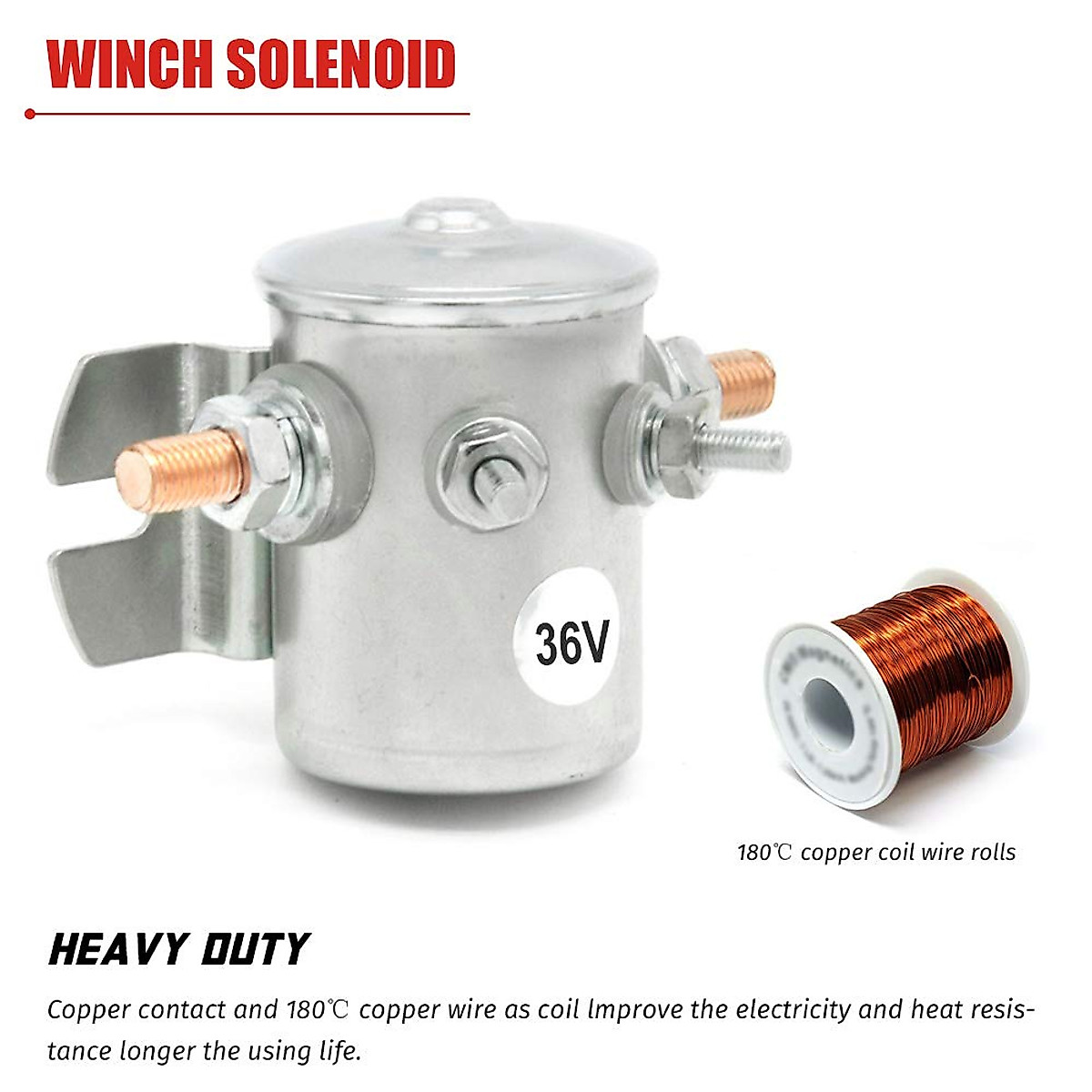 36 Volt Continuous Duty Solenoid Relay 4 Terminal For Marathon Ezgo TXT Series,1980-2010 Electric Golf Cart Max 200A Replaces # 70-120224 11761-G1 27855-G01 27855-G02 31680-G1 24080 E-Z-Go 11761GA