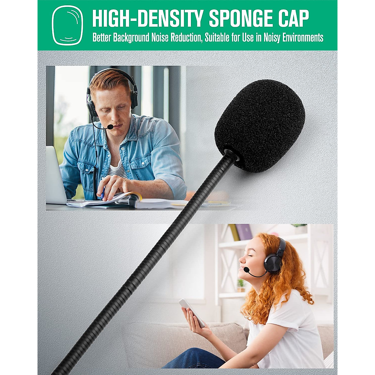 AKKE Hyperx Headset Mic Replacement Cloud Flight 3.5mm Jack Detachable Microphone Boom Noise Cancelling Compatible for Kingston HyperX Flight, Flight S,Gaming Headsets