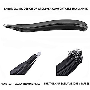 LONGKEY Professional Magnetic Staple Remover Puller Rubberized Staples Remover Staple Removal Tool for School Office and Home 3 PCS Black