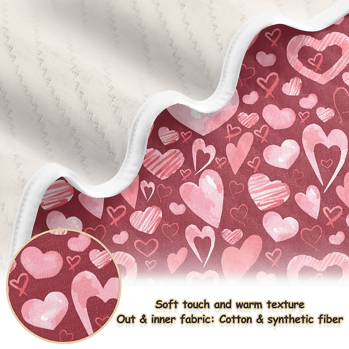 Valentine's Day Baby Blankets for Boys Super Soft Warm Toddler Blankets for Girls Lightweight Crib Blanket Throw Blanket for Nursery Crib Infant Unisex Baby Travel Decor Adult