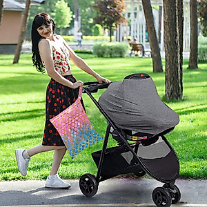 Sea Mermaid Scales Wet Dry Bags Sets Colorful Cute Baby Cloth Diaper Bag Waterproof Reusable Organizer with Two Zippered Pockets Beach Travel Washable Bag for Swimsuits Wet Clothes 2 pcs