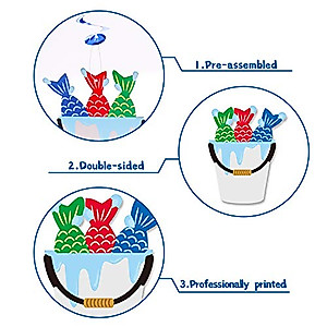 30CT Gone Fishing Party Hanging Swirl Decorations Kit Little Fisherman The Big One Birthday Baby Shower Photo Props Summer Reel Fun Ideas Ceiling Door Foil Whirls Streamers Supplies