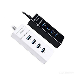SHYPT USB3.0 Extender Multi-Port USB 1 to 4 Cable Adapter Laptop Hub Docking Station 4-Port Hub with 5Gbps Data Transmission Speed (Color : Black)