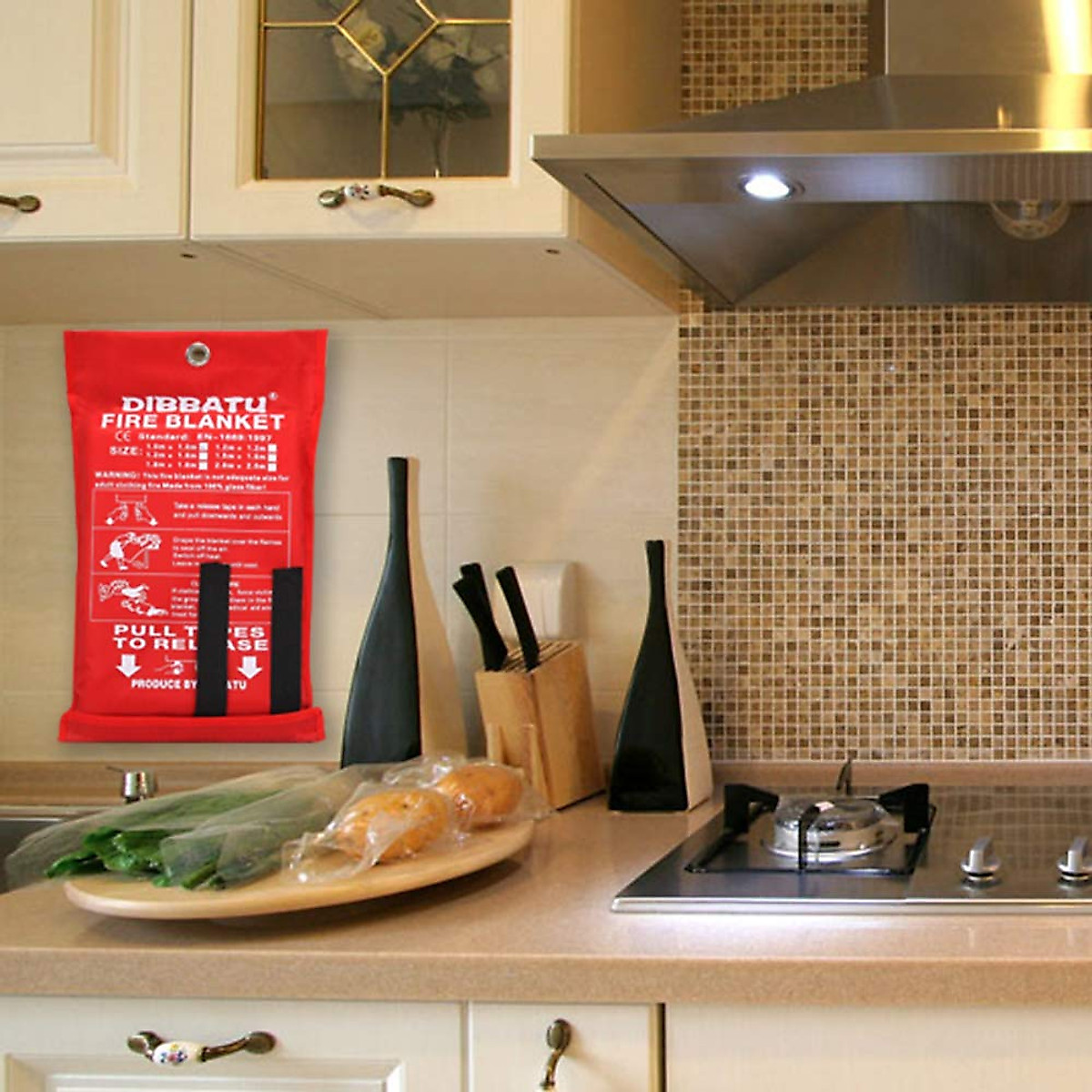 DIBBATU Fire Blanket for Home and Kitchen, Fire Blankets Emergency for Home, Emergency Fire Retardant Blankets for House, Fireproof Blanket Welding Blanket for Kitchen,Fireplace, Grill, BBQ…