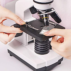 Starboosa Microscope 80X-1600X for Kids Beginners Lab Compound Monocular Microscopes with Optical Glass Lenses & LED Illumination - Microscope with Smartphone Adapter for Kids Beginner