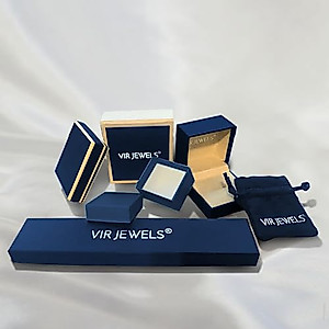 VIR JEWELS 1/4 carat (ctw) Diamond Wedding Anniversary Band for Women, Half Eternity Round Diamond Engagement Ring 14K Yellow Gold Prong Set with Milgrain 0.25 cttw, Size 6.5