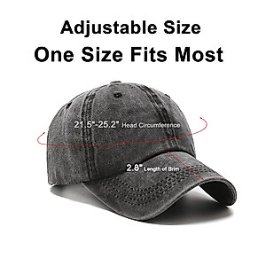 PFFY 2 Packs Vintage Washed Distressed Baseball Cap Dad Golf Hat Black+Khaki