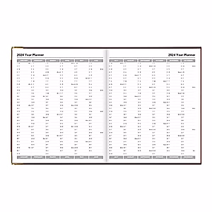 Letts of London Classic Weekly Planner, 12 Months, January to December, 2024, Appointments, Gold Corners, Quarto Size, 10.25" x 8.25", Burgundy (C32YBY-24)