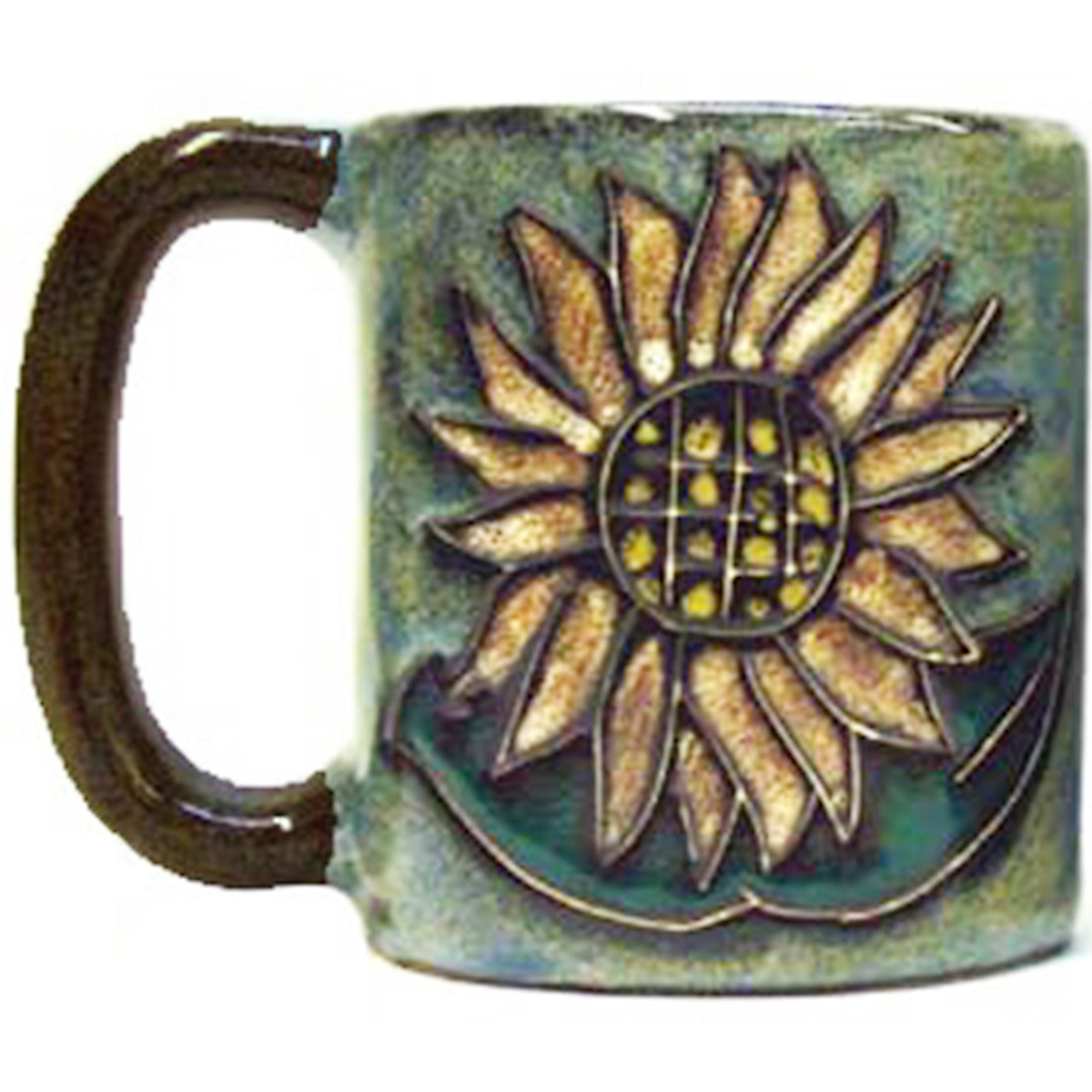 One (1) MARA STONEWARE COLLECTION - 16 Ounce Coffee Cup Collectible Dinner Mug - Sunflower Design