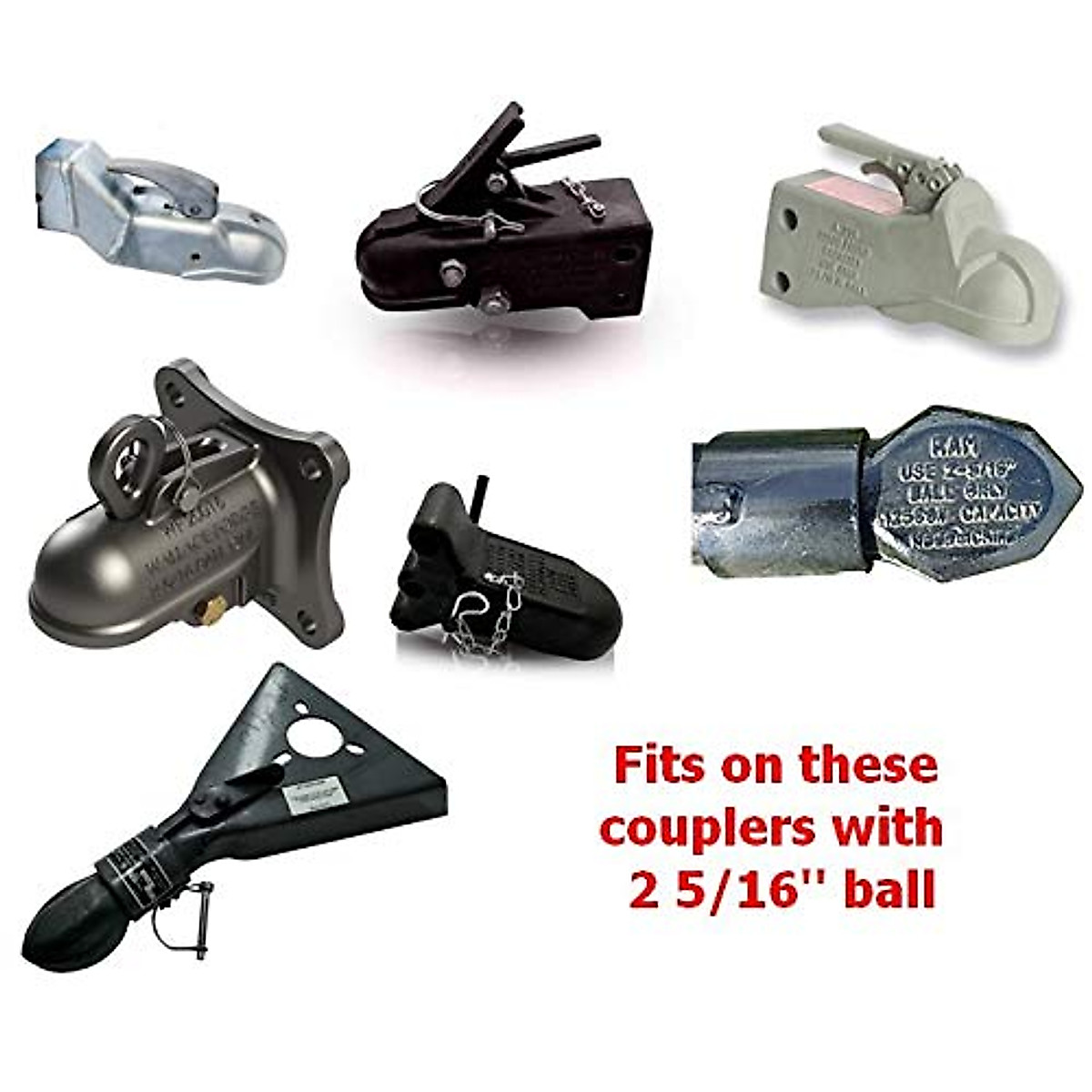 AMPLOCK U-BRA2516 | Heavy Duty 2-5/16" Ball Coupler Lock | Patented 2-Parts Trailer Lock | Fits ONLY 2-5/16" Coupler with Round Edge Design/Sleeve-Lock Design/Coupler with Collar Lock Design