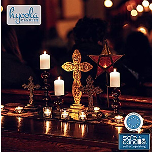 Hyoola White Pillar Candles 3x4 Inch - Unscented Pillar Candles - 6-Pack - European Made