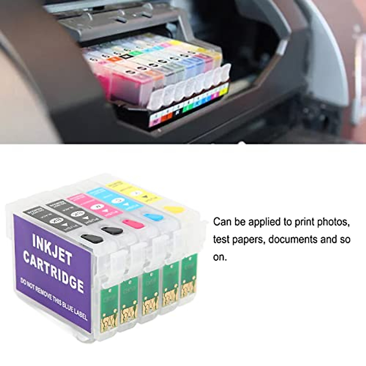 FTVOGUE 5PCS Ink Cartridge,Printing Accessory Desktop Photo Printers T1151 T1151 T1032 T1033 T1034 for Home