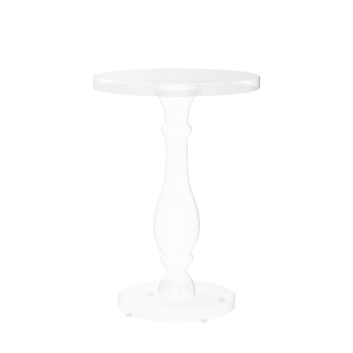 LIKENOW Acrylic End Table,Acrylic Side Table,Modern Nightstand with Clear Small Round Top and Solid Post for Living Room,Bedroom and Lobby 13.5x13.5x19.5 High inches