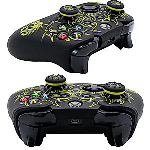 Xbox-One Controller Skin, BRHE Anti-Slip Silicone Cover Protector Case Accessories Set for Microsoft Xbox 1 Gamepad Joystick with 2 Thumb Grips Caps (Yellow)