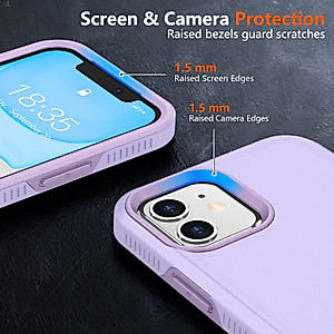 SPIDERCASE Shockproof for iPhone 11 Case,[10 FT Military Grade Drop Protection],with 2 pcs[Tempered Glass Screen Protector+Camera Lens Protector] Heavy Duty Full-Body Protective Phone Case，Purple