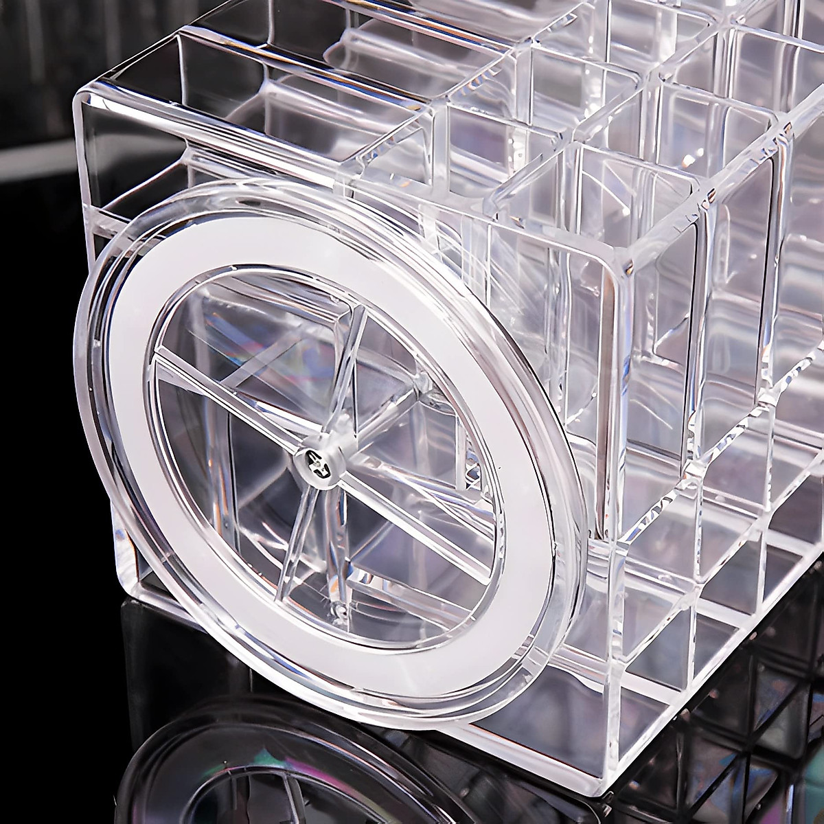 Sooyee Lipstick Organizer,53 Spaces 360 Degree Spinning Lipstick Holder,Acrylic Cosmetic Display Cases for Lipstick, Brushes, Bottles, and more,Clear