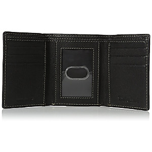 Timberland mens Genuine Leather Rfid Blocking Trifold Wallet, Black, One Size