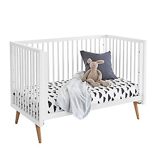 Contours Roscoe 3-in-1 Convertible White Standard Baby Crib, Converts from Baby Crib to Toddler Bed and Daybed, Fits Standard Full-Size Crib Mattress, Easy to Assemble - White