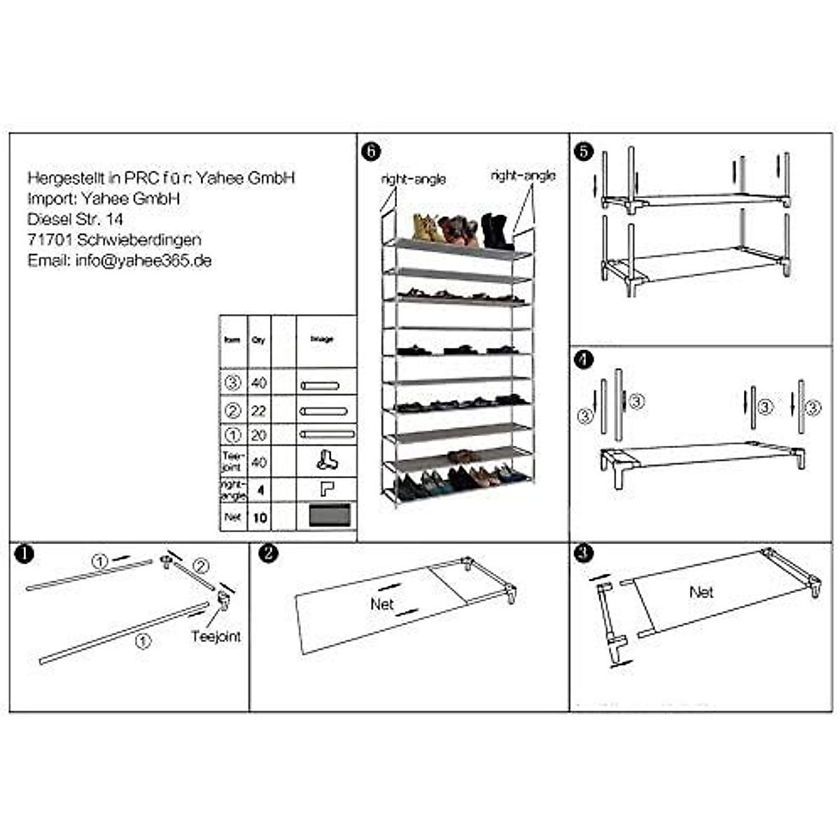 50 Pair Free Standing 10 Tier Shoe Tower Rack Storage Organizer