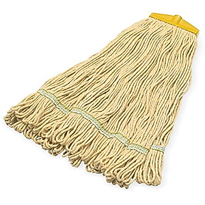 SPARTA Flo-Pac Mop Head Loop-Ended, Screw On with Acme Thread Cnct for Organized Cleaning, Yellow, (Pack of 12)