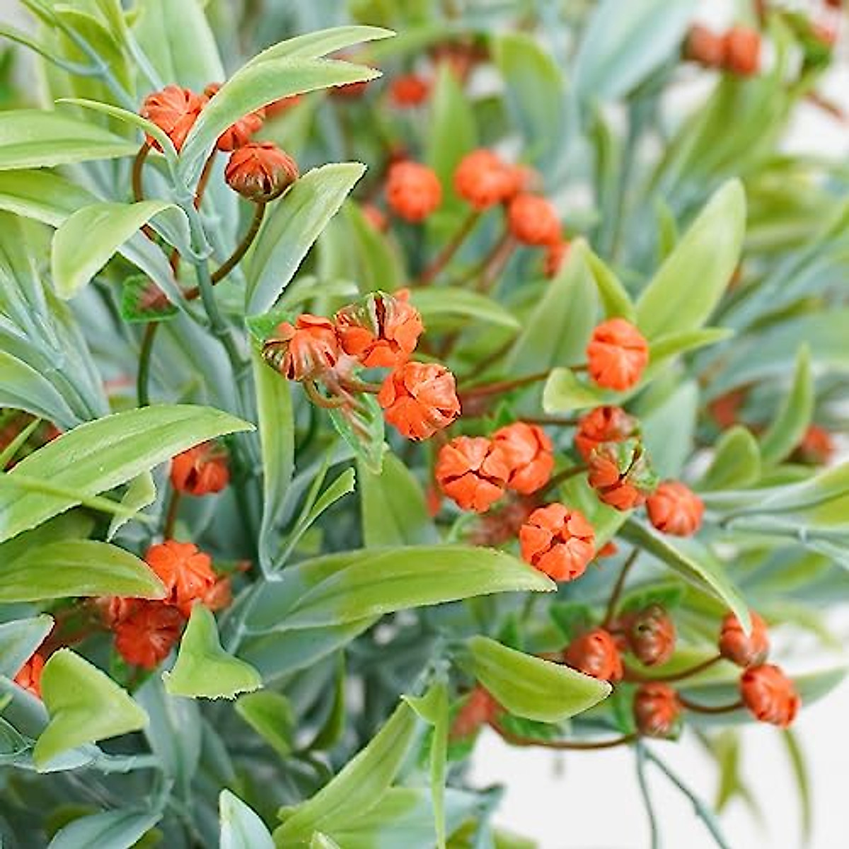 Phliofd 8 Bundles Artificial Flowers for Outdoor, UV Resistant Fake Plastic Flowers Plants Faux Flowers for Garden Window Box Office Home Bedroom Living Room Decor (Red)