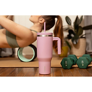 Hydrapeak Voyager 40 oz Tumbler with Handle and Straw Lid | Reusable Stainless Steel Water Bottle Travel Mug Cupholder Friendly | Insulated Cup | Holiday Gifts for Women Men Him Her (Cream Leopard)