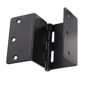 2-Pack Heavy Duty Expandable Door Hinges 3.5 inch Offset Hinges SPCC Black Matte Finish Thickned 1/4'' Radius Corner with 12 Screws, for Doors Interior Swing Out Hinge with Holes Handicap Door Hinge