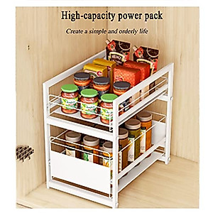 MADELL Sinks Under Sink Organizers,Kitchen Cabinet Organization,Under Cabinet Organizer Baskets Multi-Purpose Under Sink Shelf Organizer for Bathroom/Black