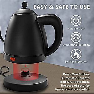 BLBO Gooseneck Kettle ,110v Electric kettle 1.0L Pot body 100% Stainless Steel Electric tea kettle High temperature blisters drainage groove is designed in the handle Quick Heating Pour Over Kettle