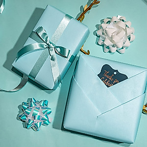 RUSPEPA Light Sky Blue Gift Wrapping Paper - 81.5 Sq Ft-Solid Color Pearly-Shiny Silk Paper Perfect for Wedding, Birthday, Christmas, Baby Shower, Bridal Shower, Easter -30Inch X 32.8Feet